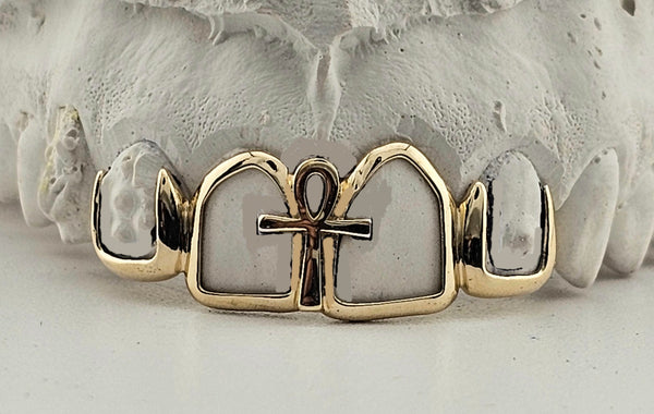 Ankh Symbol Grillz – Gold Teeth America