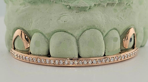 Diamond Rail Gold Grillz 6pc - DQ1020Rail – Gold Teeth America