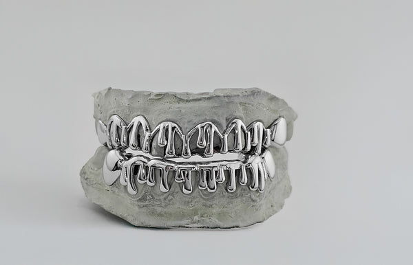 Drippy Drip Sterling Silver Grillz 8 on 8 – Gold Teeth America